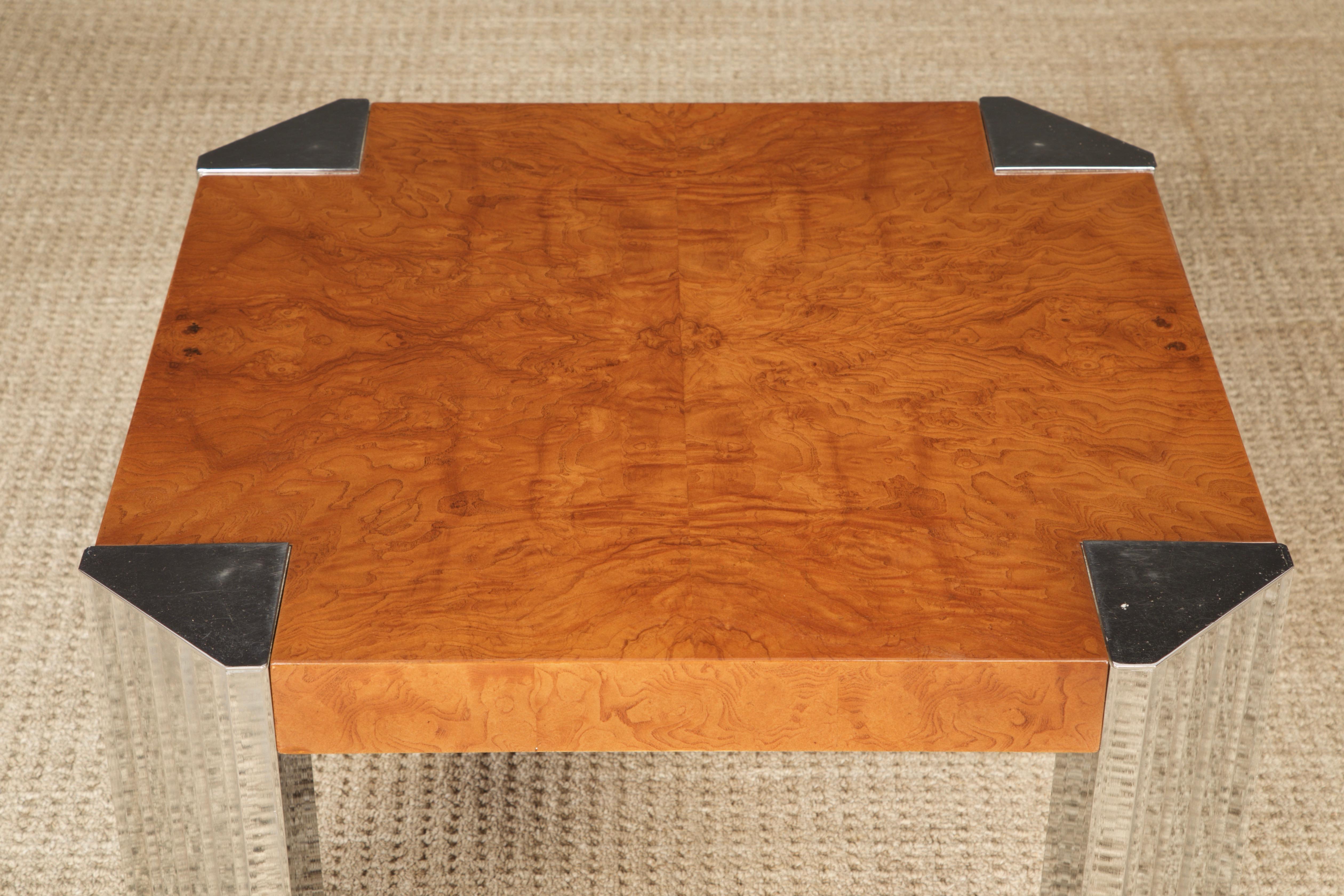 Milo Baughman for Pace Collection Burled Wood End Table, c 1970s ...