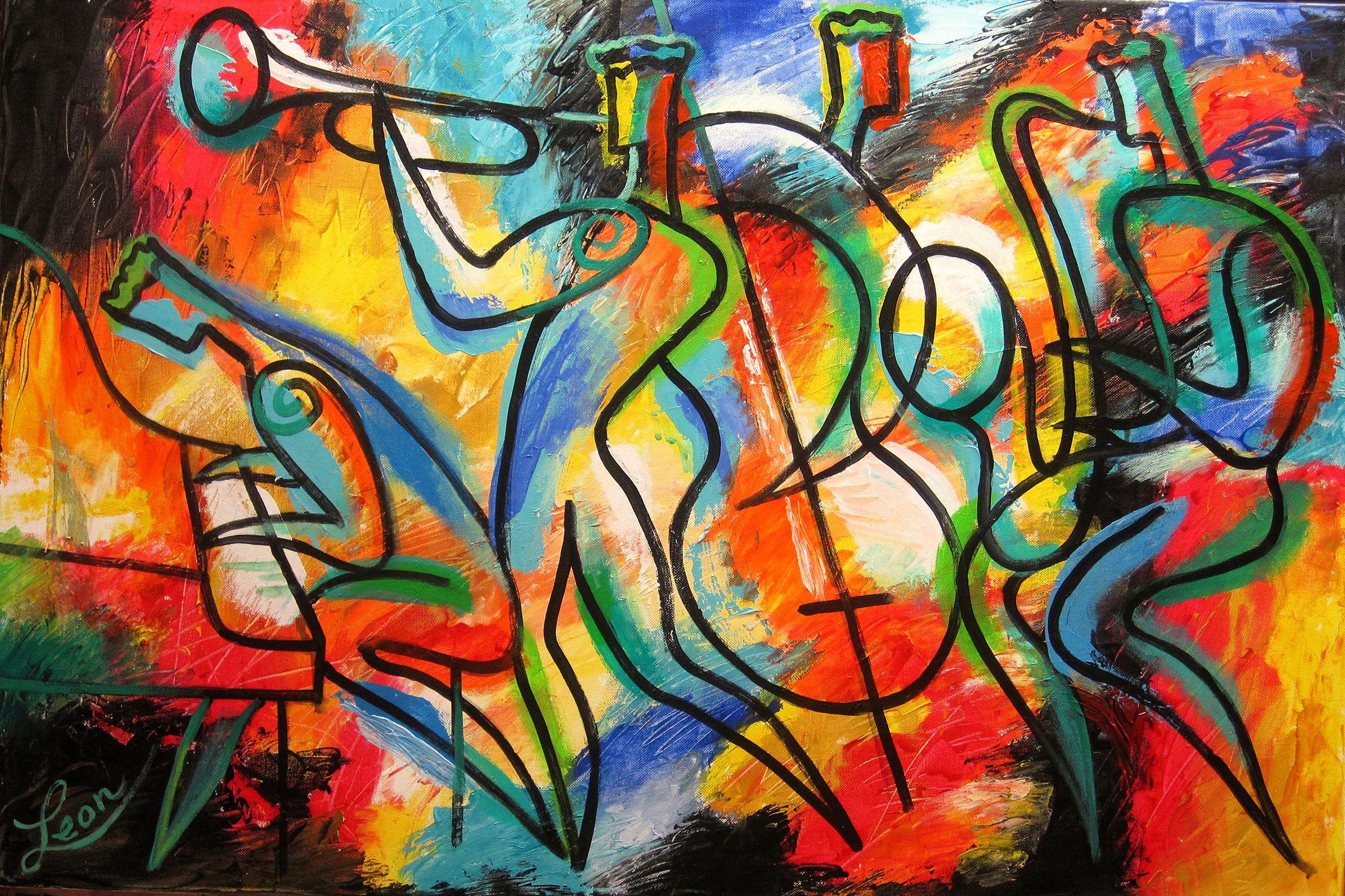 Leon Zernitsky - Regtime, Painting, Acrylic on Canvas For Sale at 1stDibs