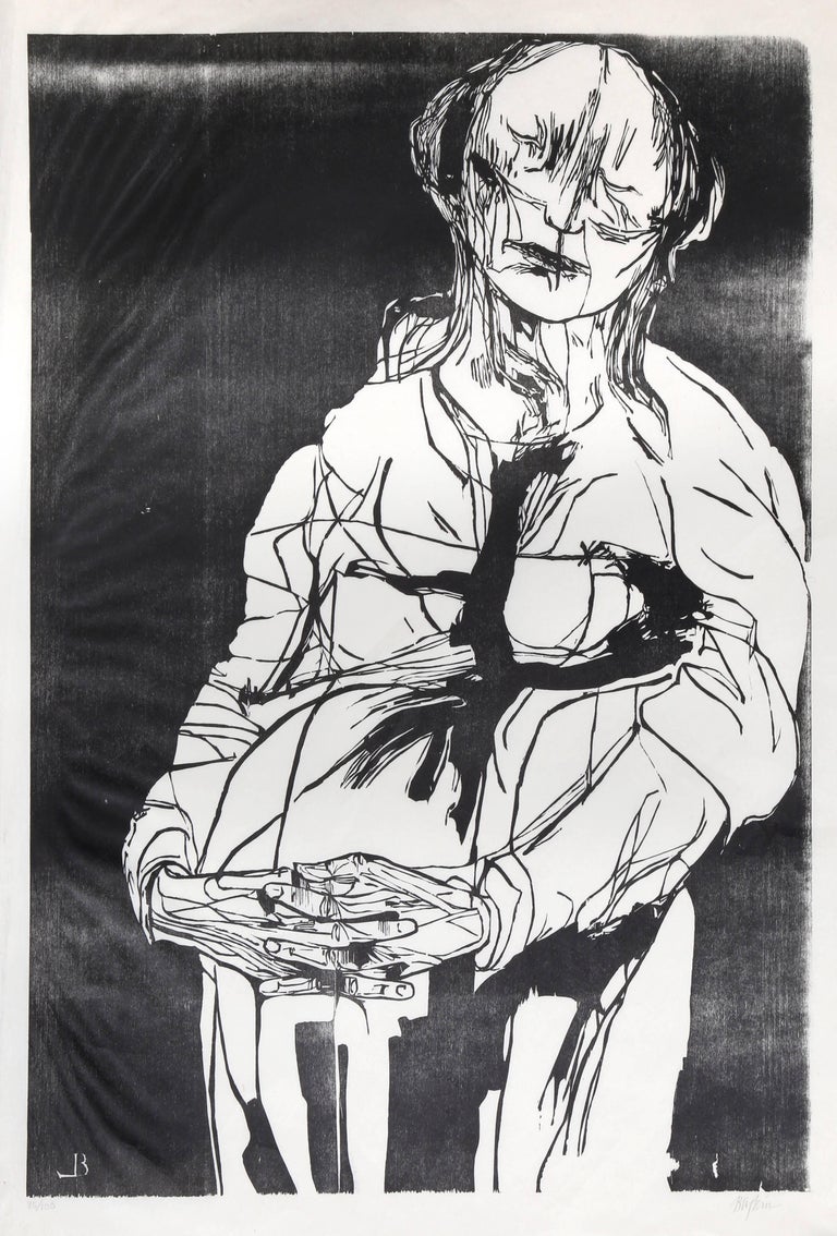 Leonard Baskin - "Betrayal," Woodcut Print on Rice Paper, 1969 For Sale ...