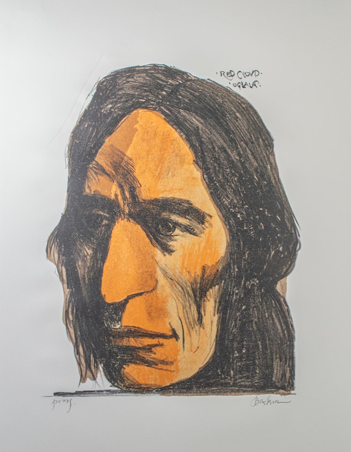 Leonard Baskin - "Little Crow- Sioux," Original Lithograph signed by ...