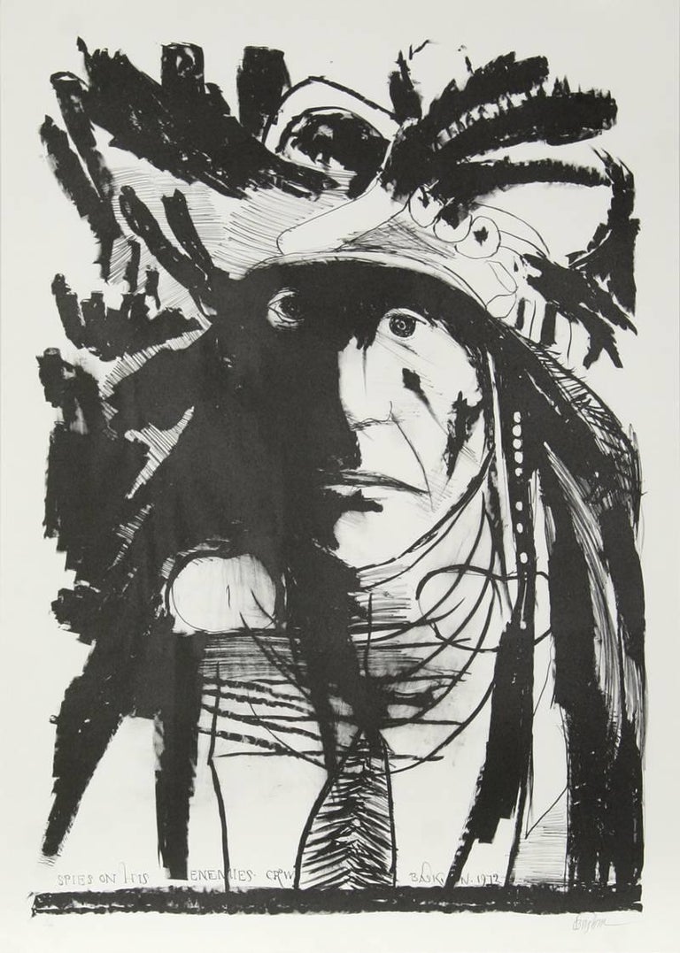 Leonard Baskin - Spies on His Enemies - Crow, Lithograph by Leonard ...