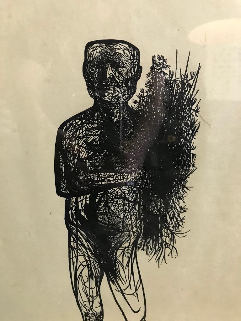 Leonard Baskin Signed Limited Edition Engraving Print Man with Spring ...