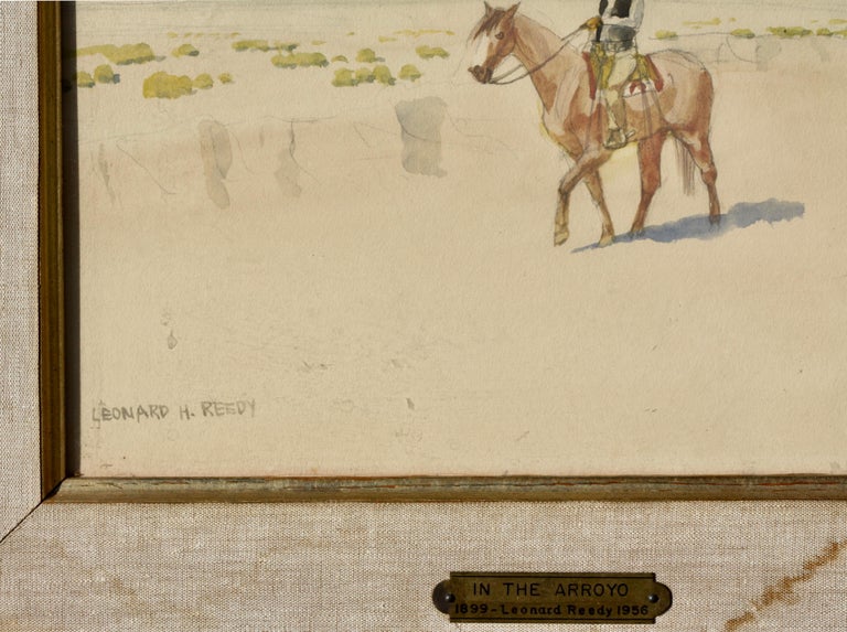 Leonard Howard Reedy in the Arroyo Drawing-Watercolor For Sale at 1stDibs