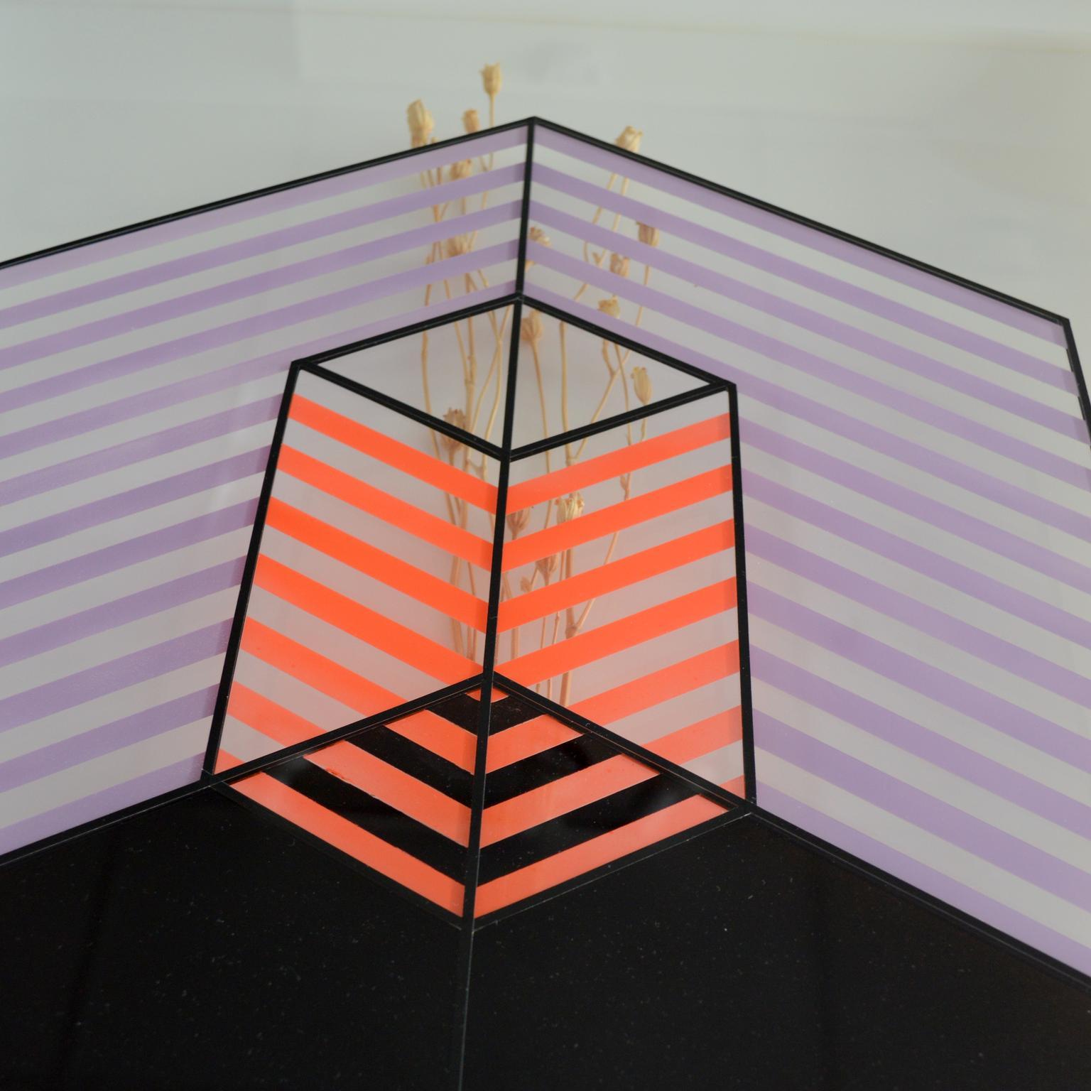 Acrylic Op Art by Leonard Janklow "Wheat" - Mixed-Media For Sale at 1stDibs