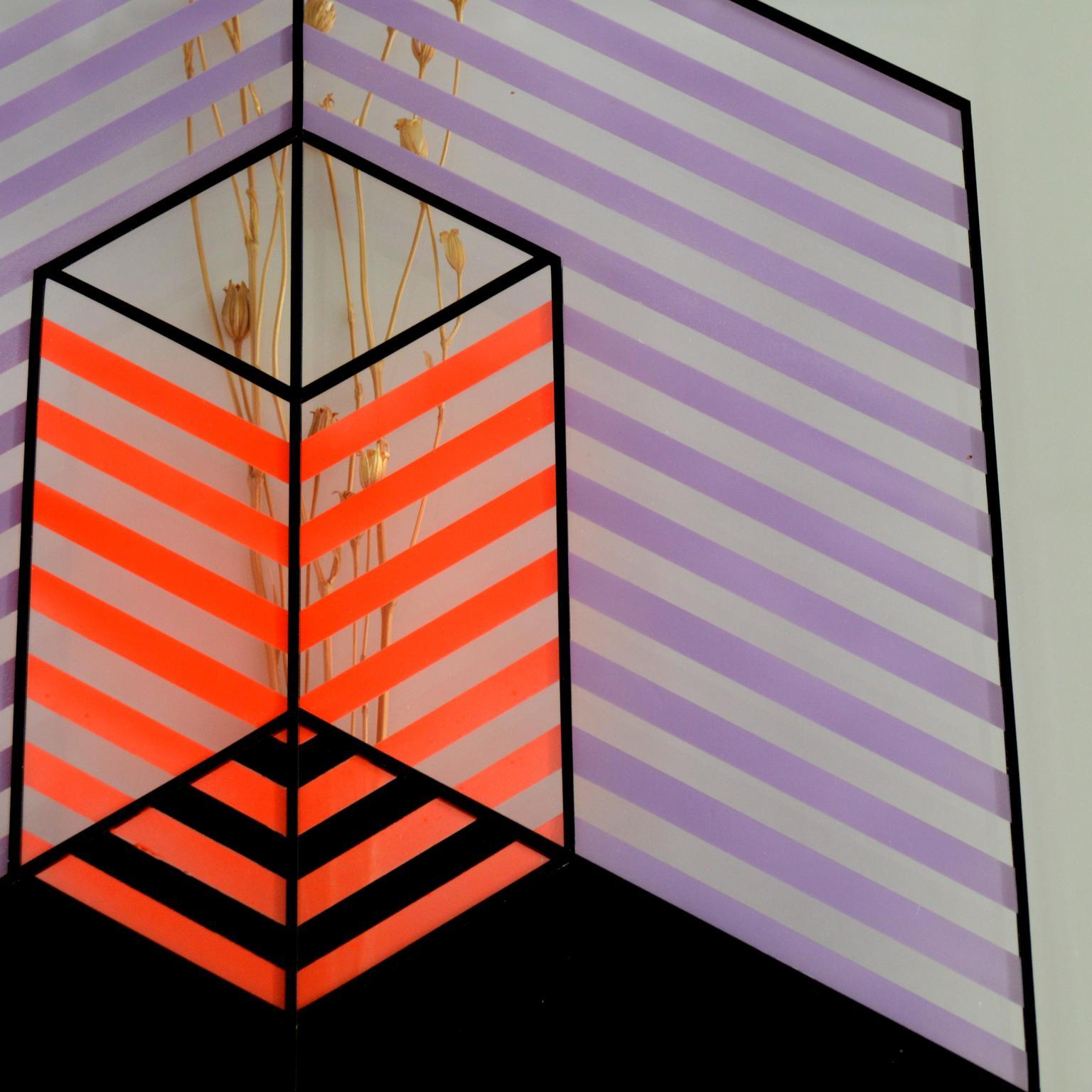 Acrylic Op Art by Leonard Janklow "Wheat" - Mixed-Media For Sale at 1stDibs