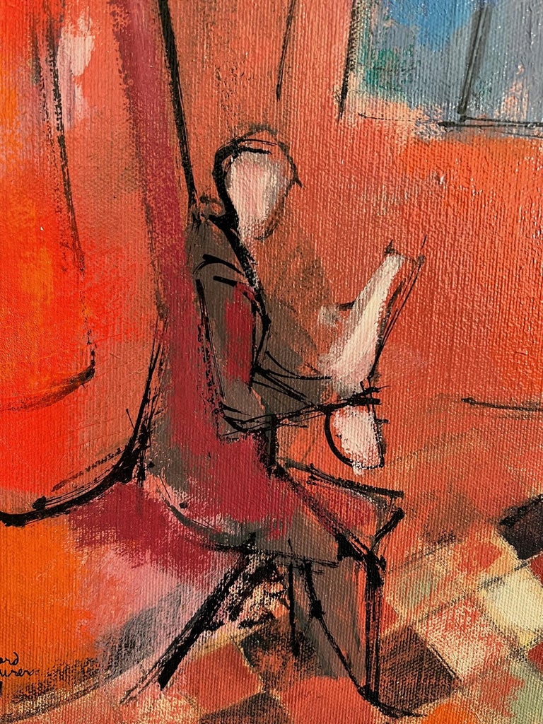 Leonard Maurer Oil Painting "Ferry" 1949 For Sale at 1stDibs