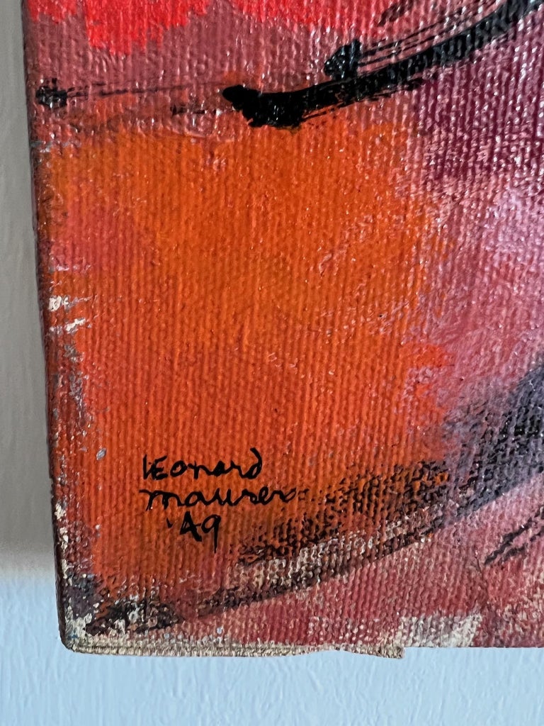 Leonard Maurer Oil Painting "Ferry" 1949 For Sale at 1stDibs