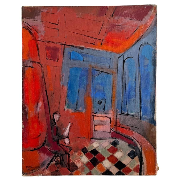 Leonard Maurer Oil Painting "Ferry" 1949 For Sale at 1stDibs