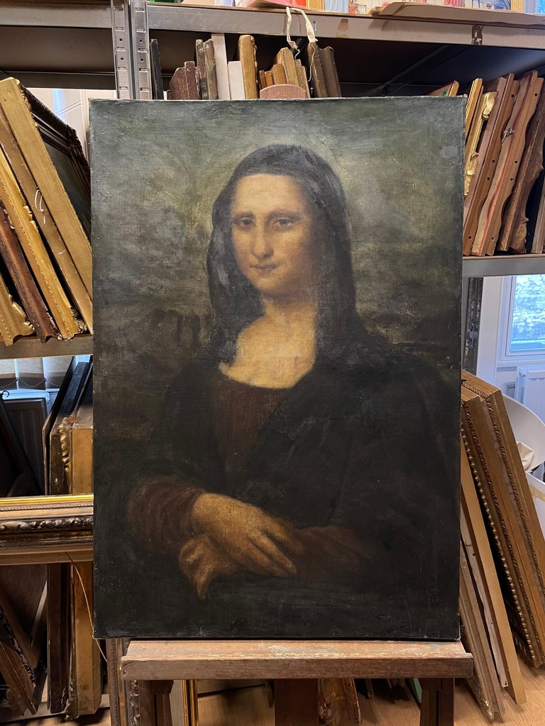 Antique Italian Old Master Oil Painting The Mona Lisa after Leonardo da ...
