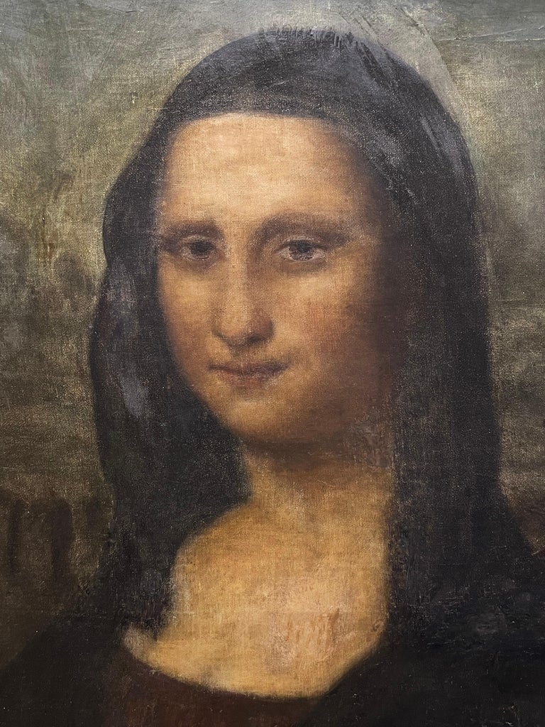 Antique Italian Old Master Oil Painting The Mona Lisa after Leonardo da ...