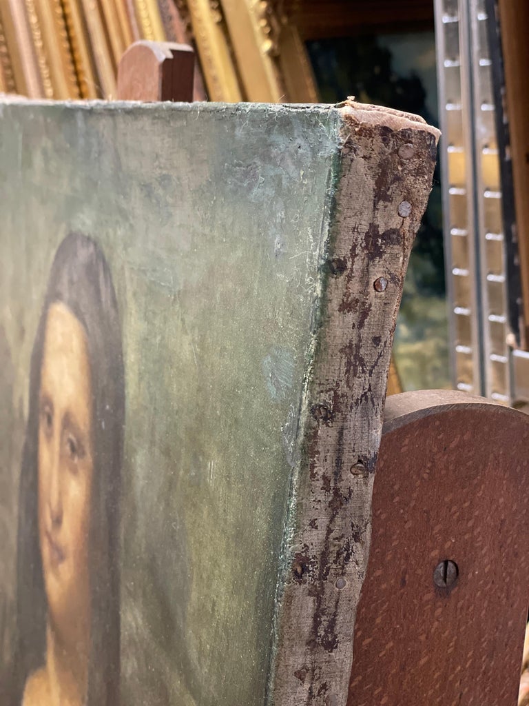 Antique Italian Old Master Oil Painting The Mona Lisa after Leonardo da ...