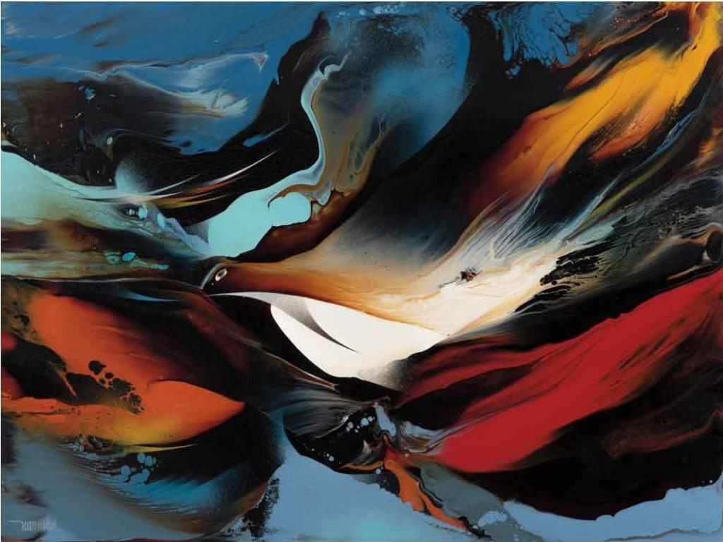Leonardo Nierman - Flight, Large Abstract Painting by Leonardo Nierman ...