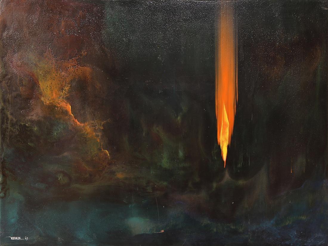 Leonardo Nierman - Flight, Large Abstract Painting by Leonardo Nierman ...