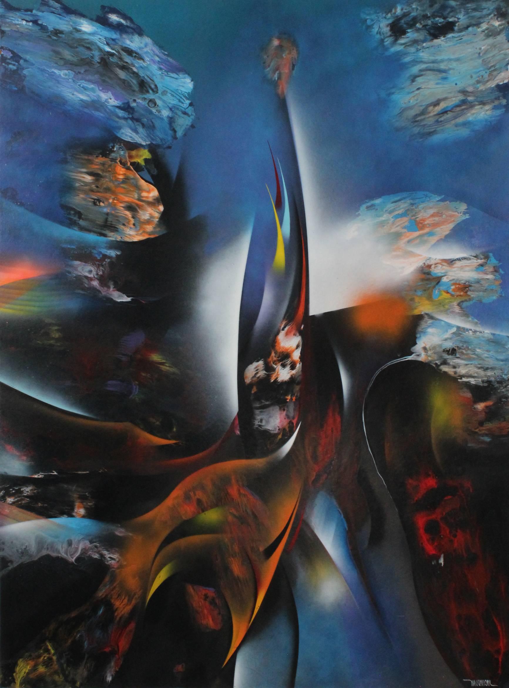Leonardo Nierman - Flight, Large Abstract Painting by Leonardo Nierman ...
