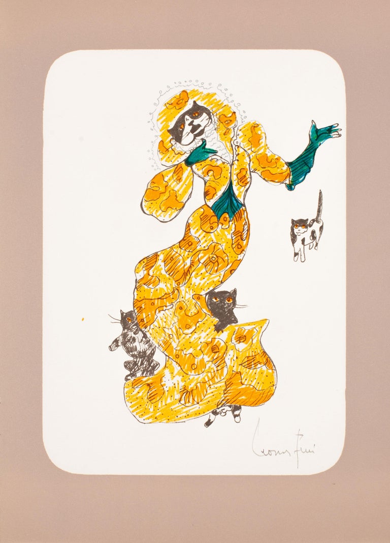 Leonor Fini - Cat in Dress For Sale at 1stDibs