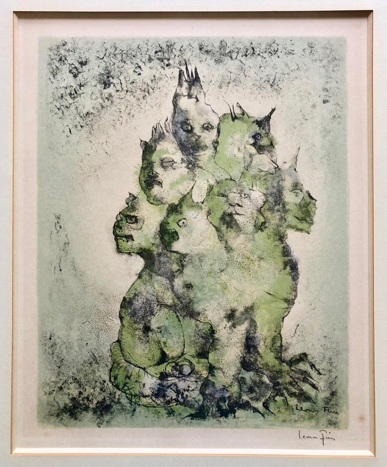 Leonor Fini - Framed Leonor Fini Lithograph, 7 Fantastic Faces ...