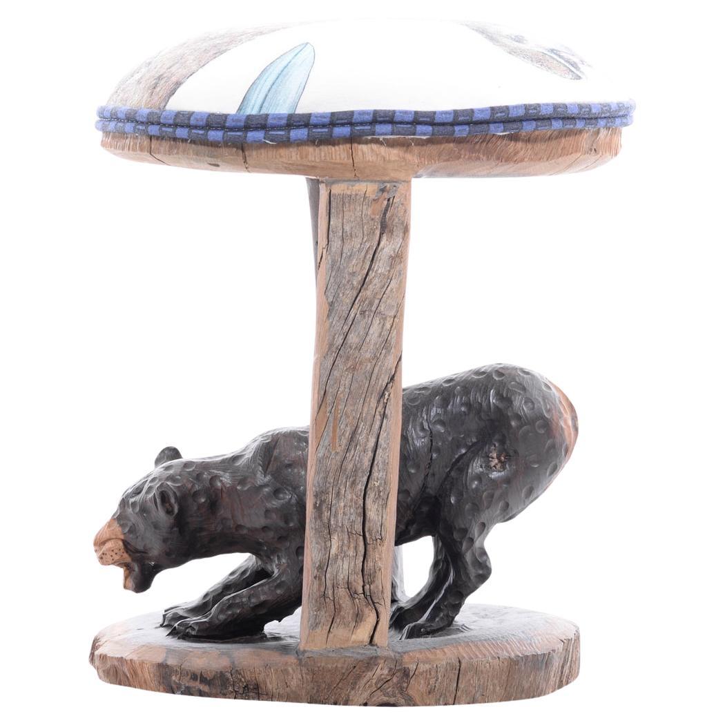 Leopard batonga stool, hand made in South Africa For Sale at 1stDibs