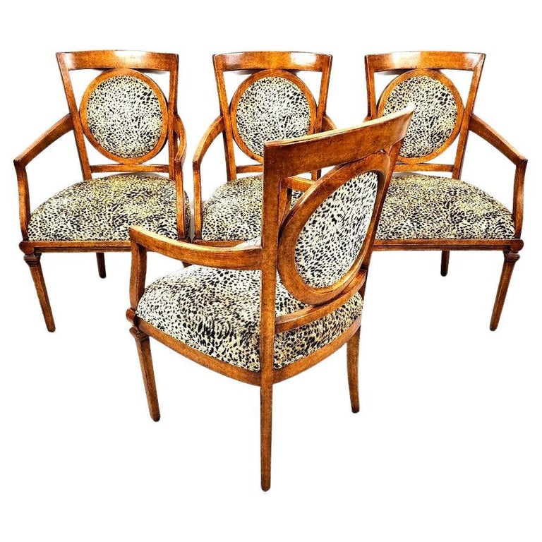 Leopard Dining Armchairs by MINTON SPIDELL For Sale at 1stDibs