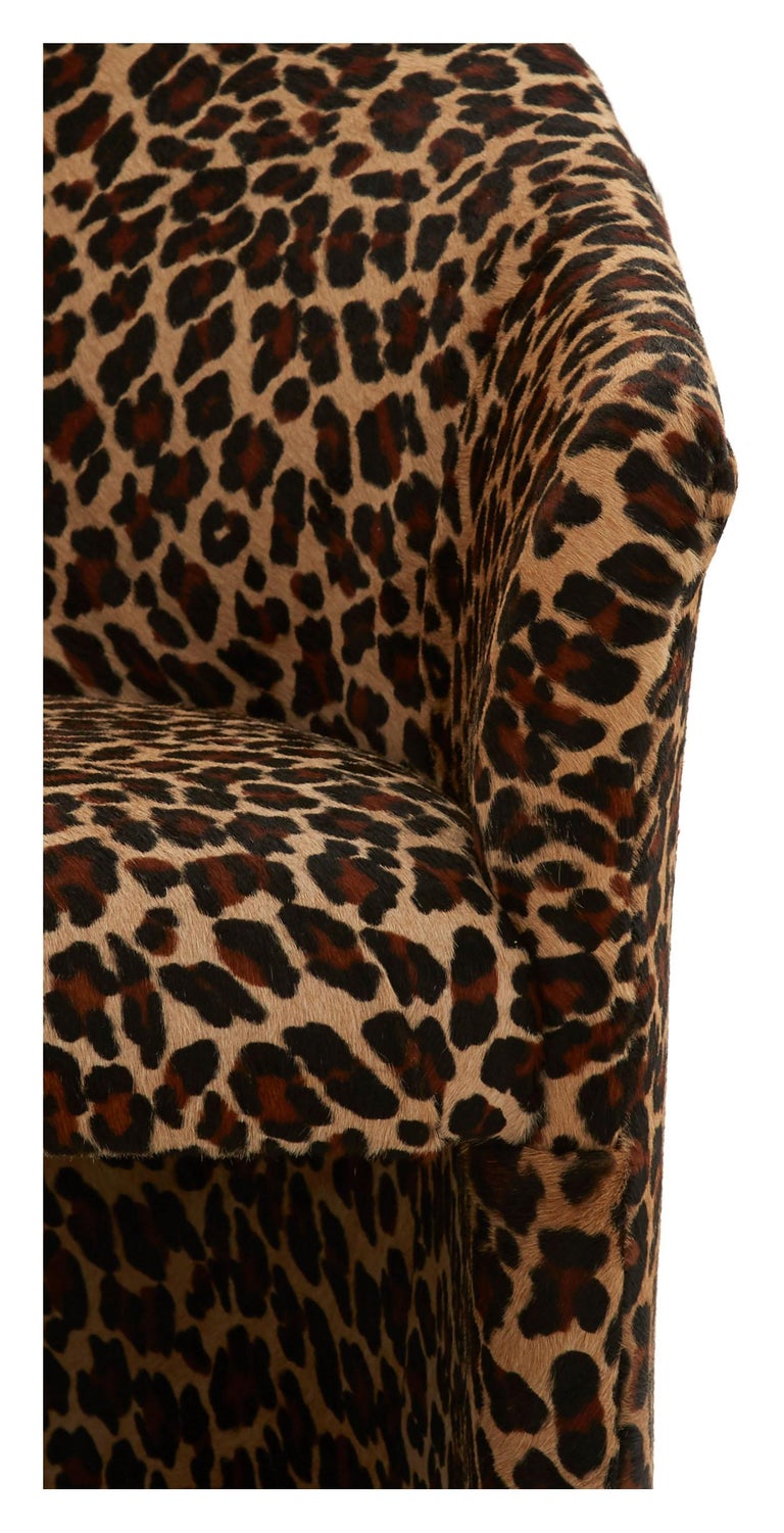 Leopard Print Cowhide Hermes-Style Chair at 1stDibs