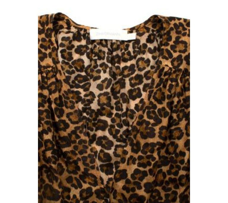 Zimmermann Leopard Print Silk Dress - US 6 For Sale at 1stDibs