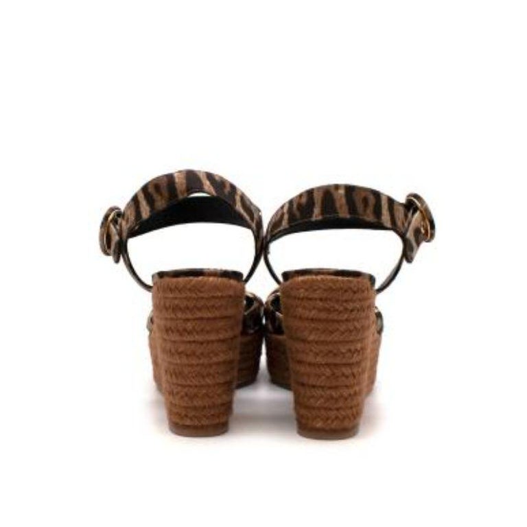 Leopard Print Jute Wedges For Sale at 1stDibs