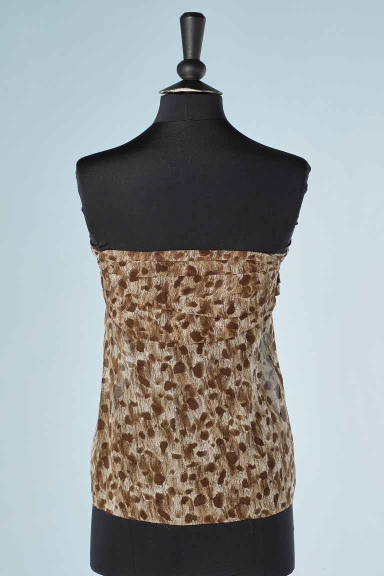 Leopard print shirt and bustier in silk chiffon Complice by Gianni ...