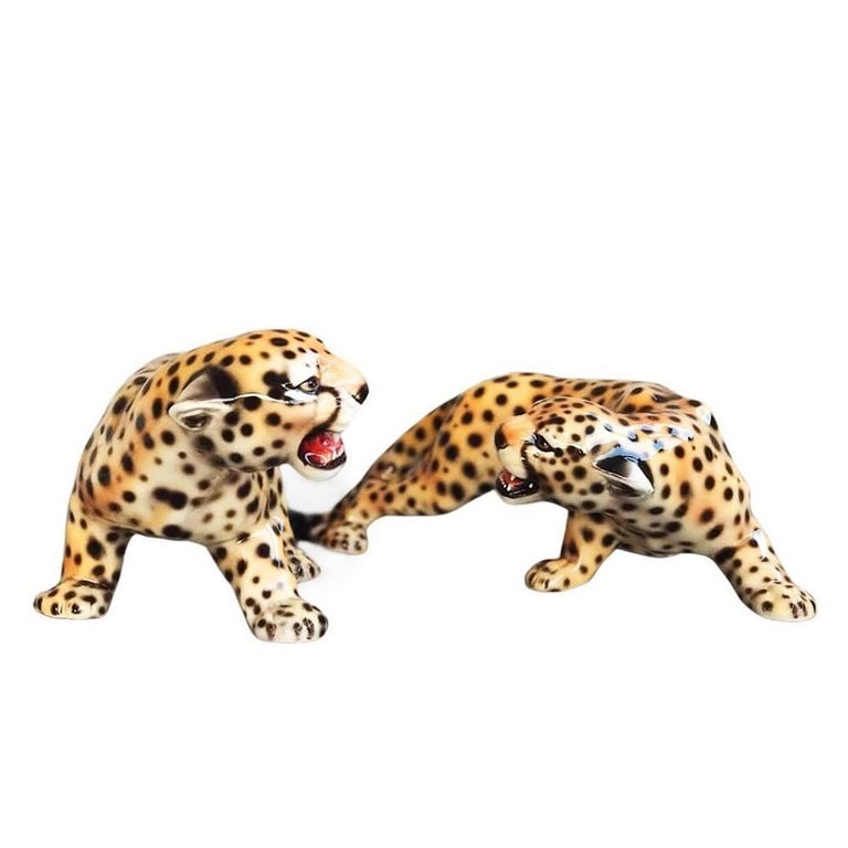 Leopard Set of 2 Sculpture For Sale at 1stDibs