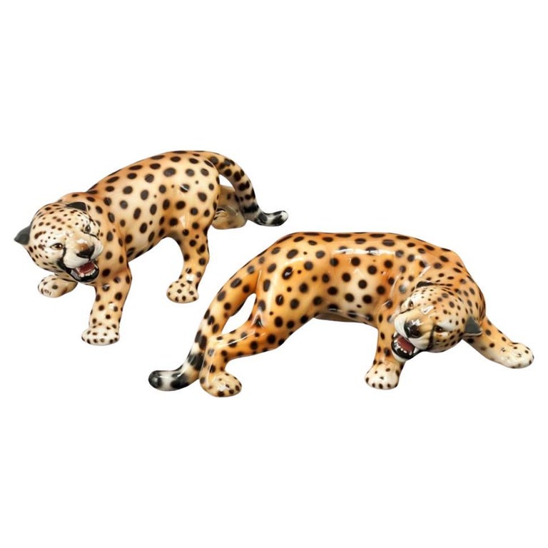 Leopard Set of 2 Sculpture For Sale at 1stDibs