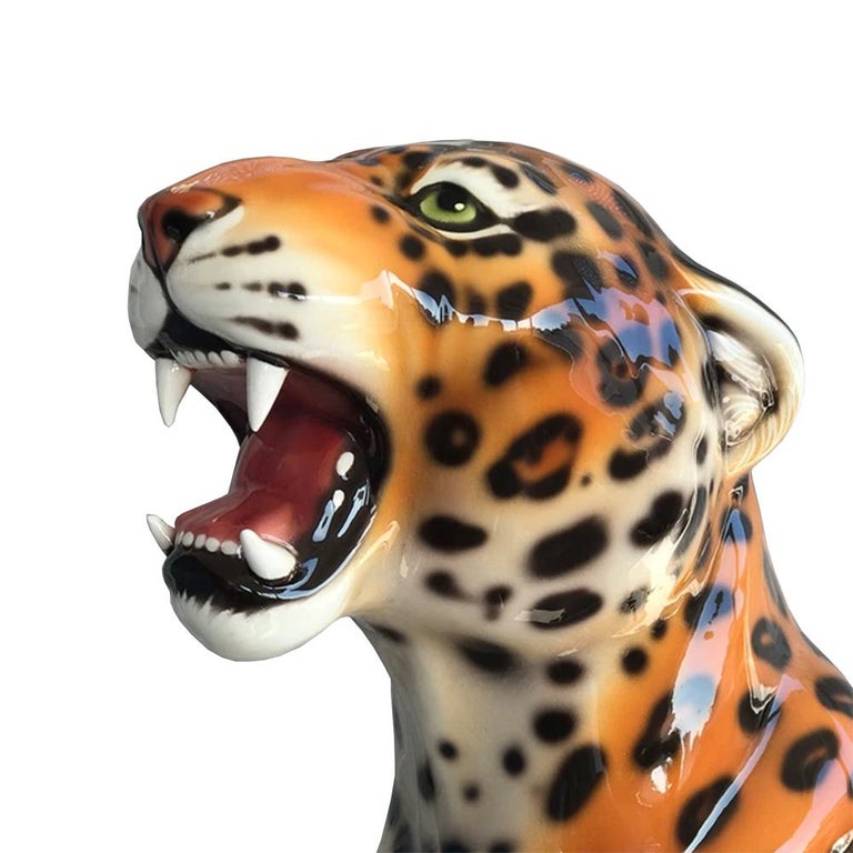 Leopard Sit Sculpture For Sale at 1stDibs