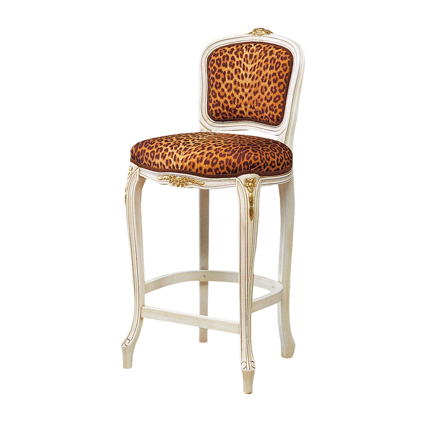 Four Mid-Century Leopard Print Stools at 1stDibs