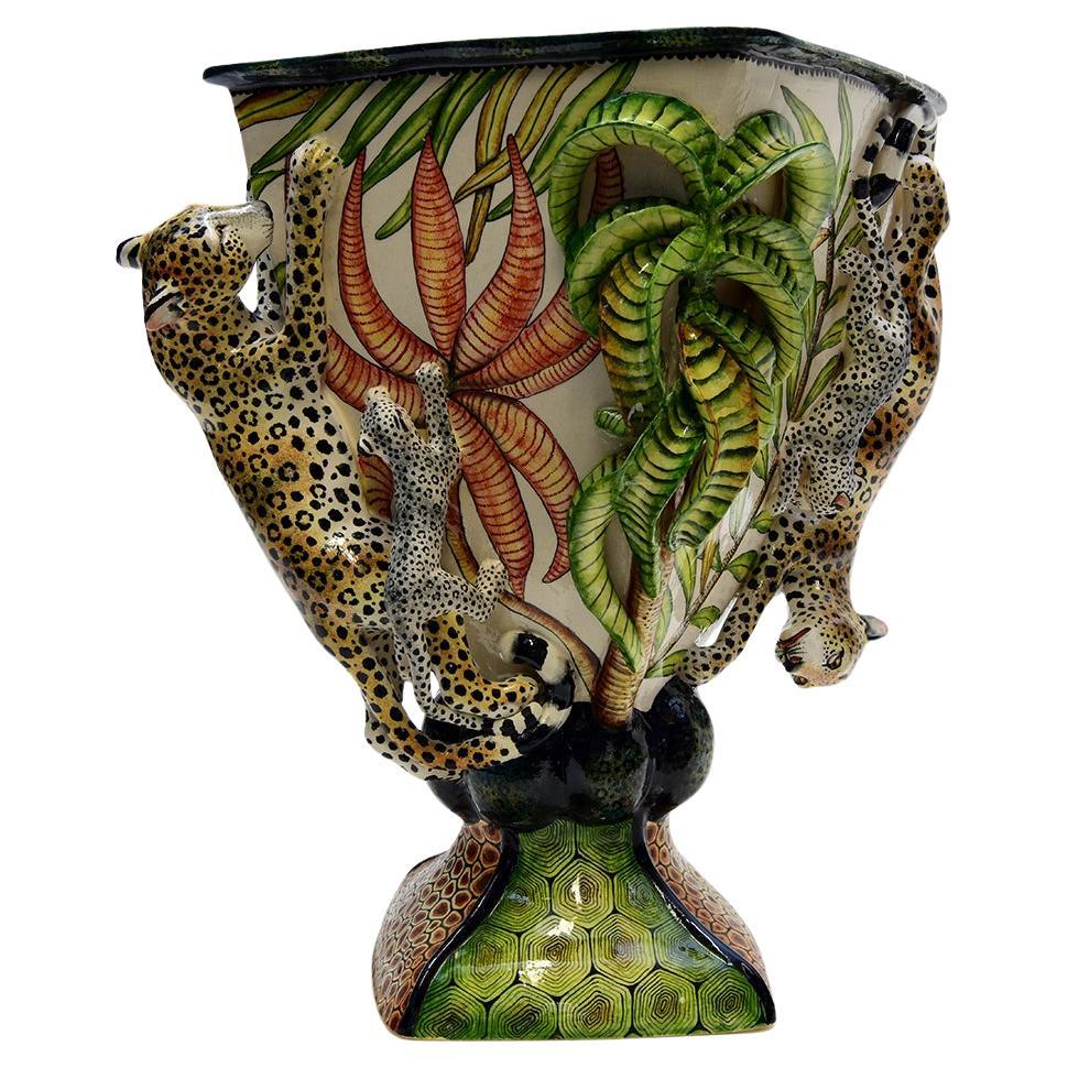 Leopard Vase For Sale at 1stDibs