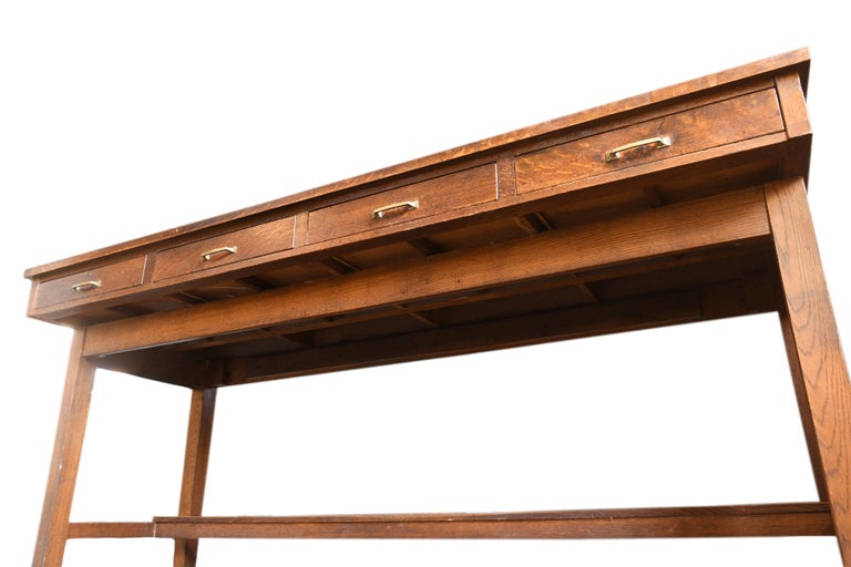 Leopold Desk Company Oak Railroad Standing Desk at 1stDibs