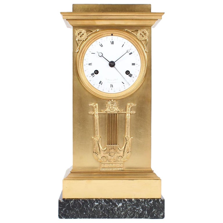 Lepaute and Fils Mantel Clock with Calender, Empire circa 1815 ...