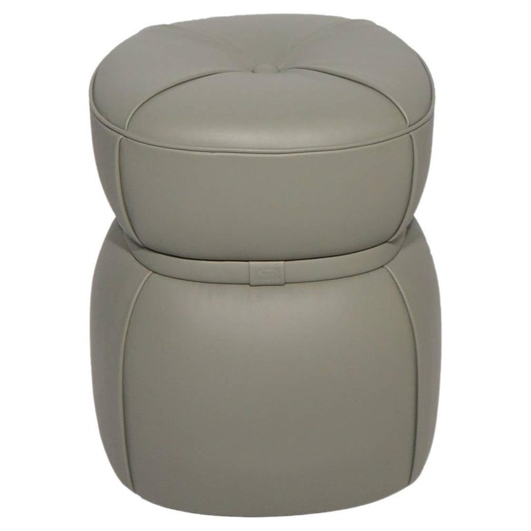 Leplì Ottoman in Green Leather Pelle SC 173 Glauco For Sale at 1stDibs