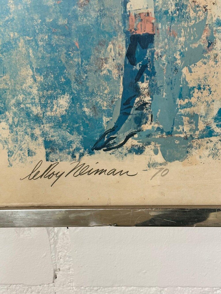 Leroy Neiman “Jockey” Signed Poster Circa 1970s For Sale at 1stDibs