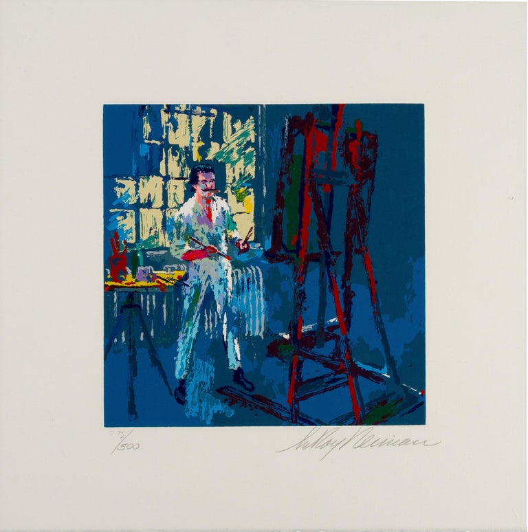 LeRoy Neiman - Leroy Neiman "Self Portrait" Neiman painting himself ...