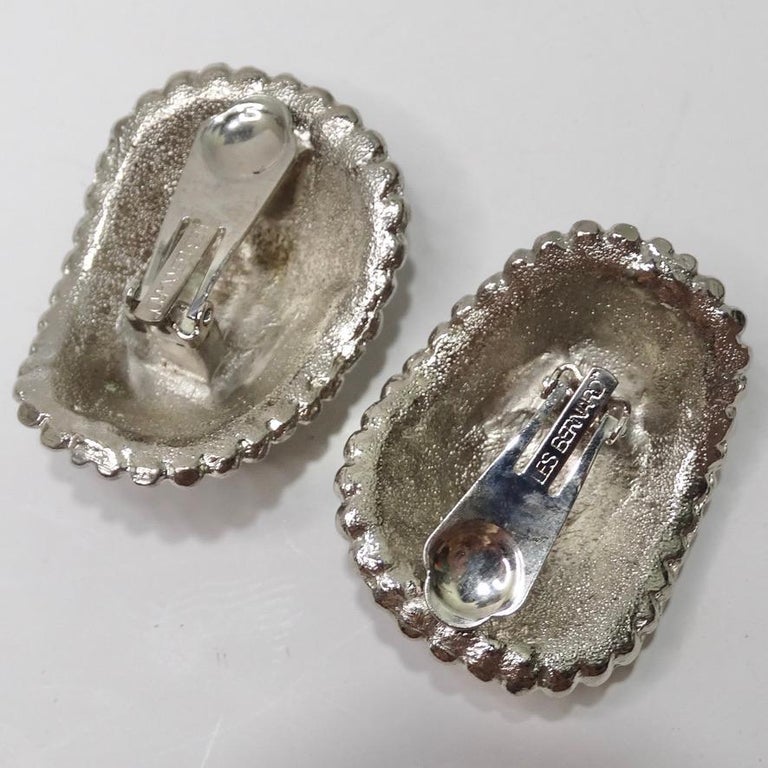 Les Bernard Silver Stud Earrings For Sale at 1stDibs