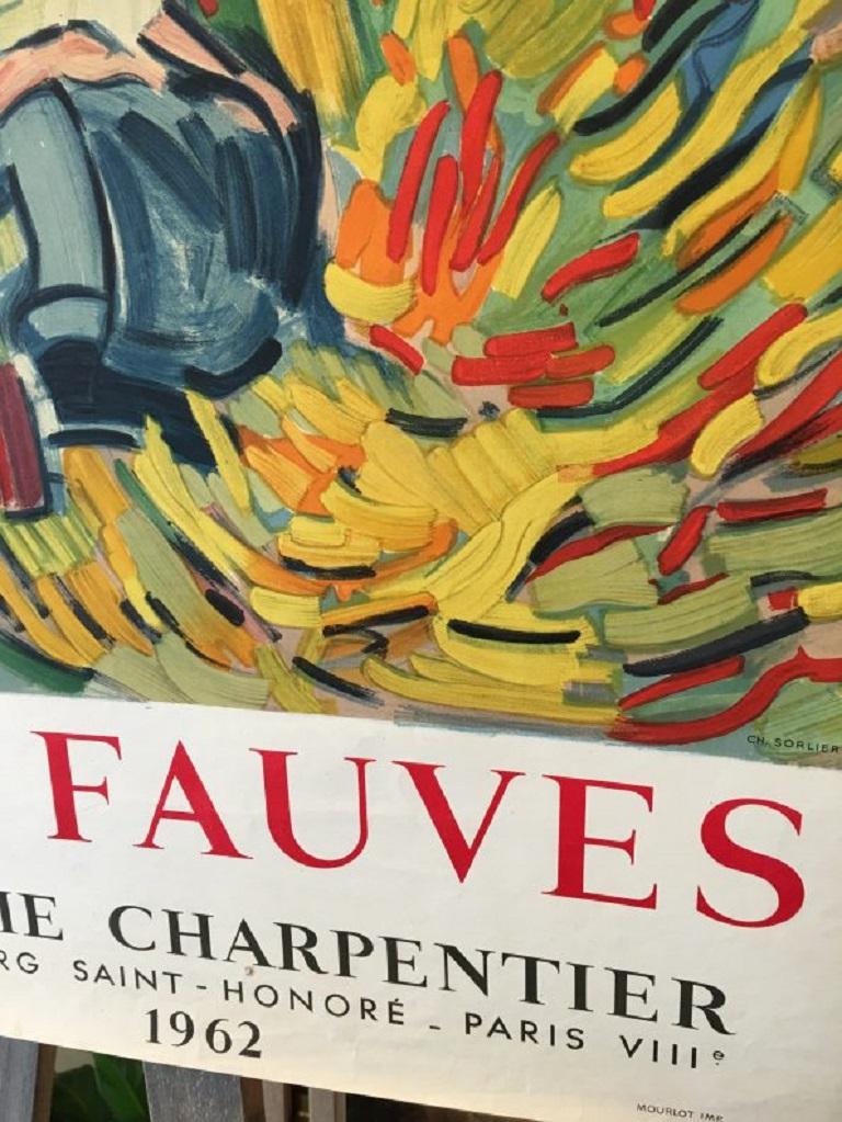 Les Fauves Galerie Charpentier 1962 Original Vintage Poster at 1stDibs