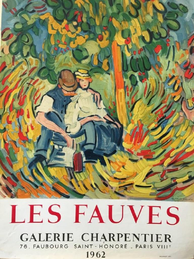 Les Fauves Galerie Charpentier 1962 Original Vintage Poster at 1stDibs