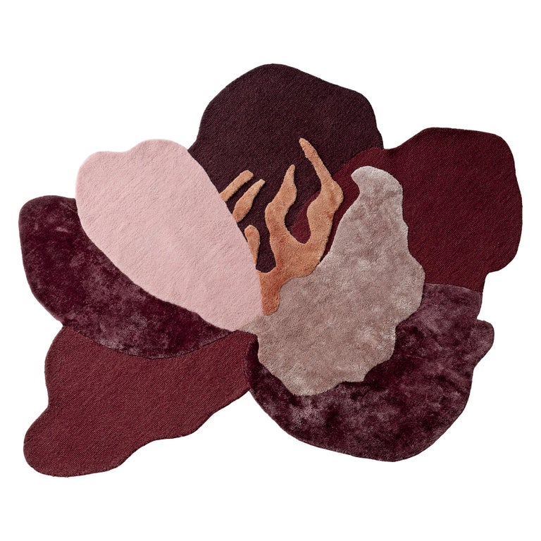 Les Fleurs Multi-Color Wool and Bamboo Handwoven Decorative Area Rug at ...