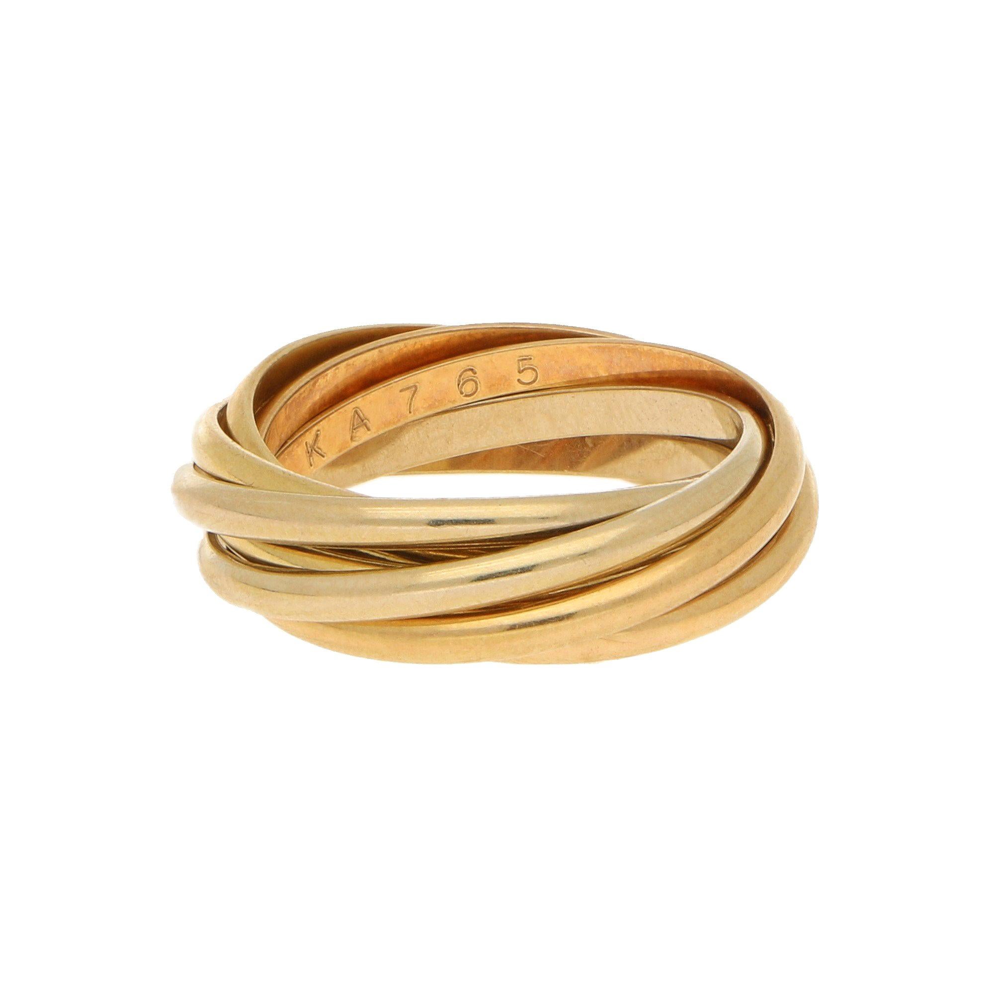 Les Must de Cartier Seven Band Trinity Ring 18 Karat Tri-Gold at ...