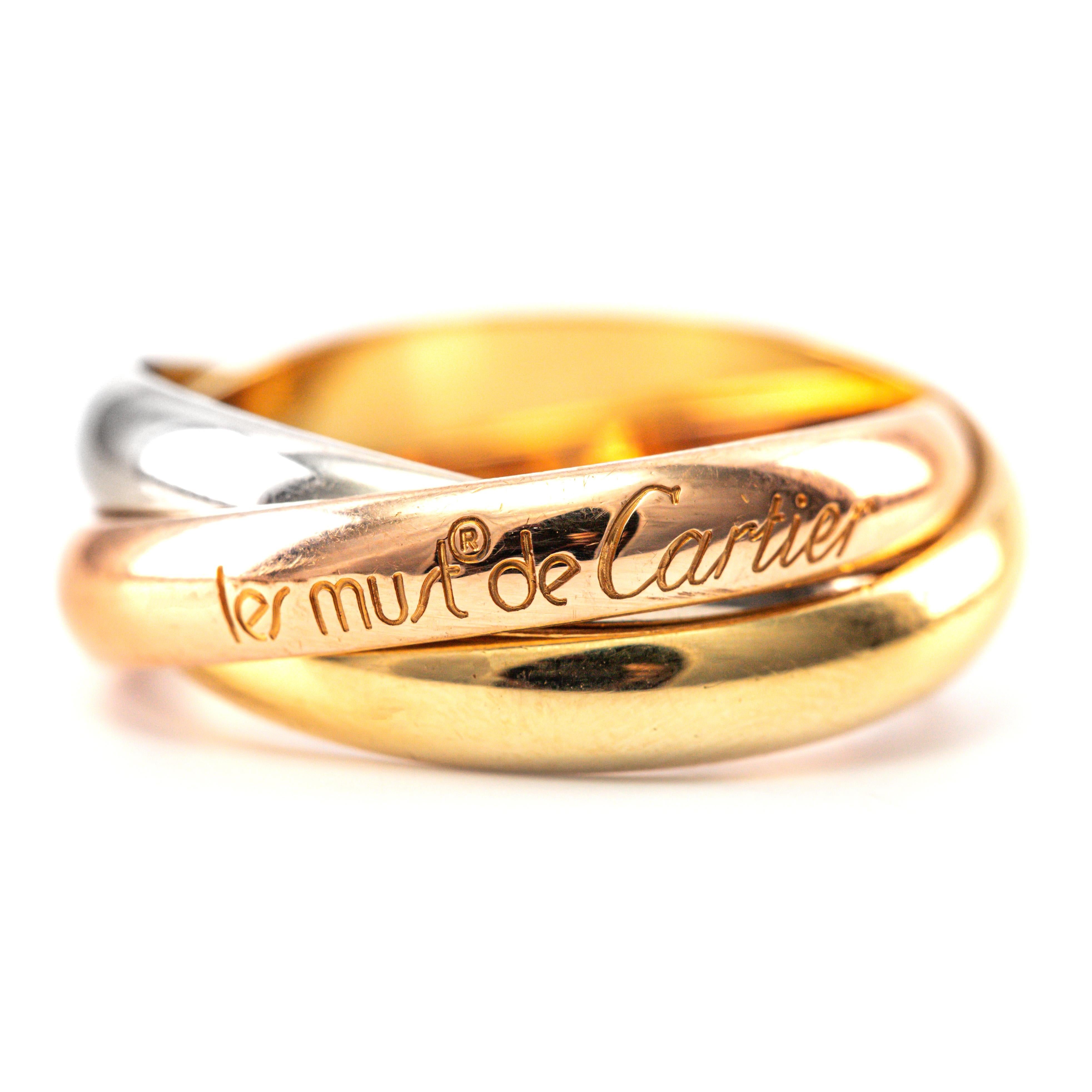 Les Must De Cartier TriColor Gold Ring For Sale at 1stDibs | tricolor ...