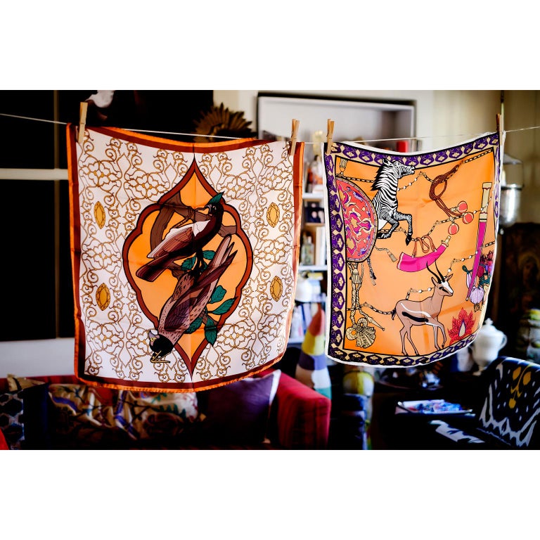Les Ottomans Falcon Patterned Silk Turkish Scarves by Alessio Nessi For ...