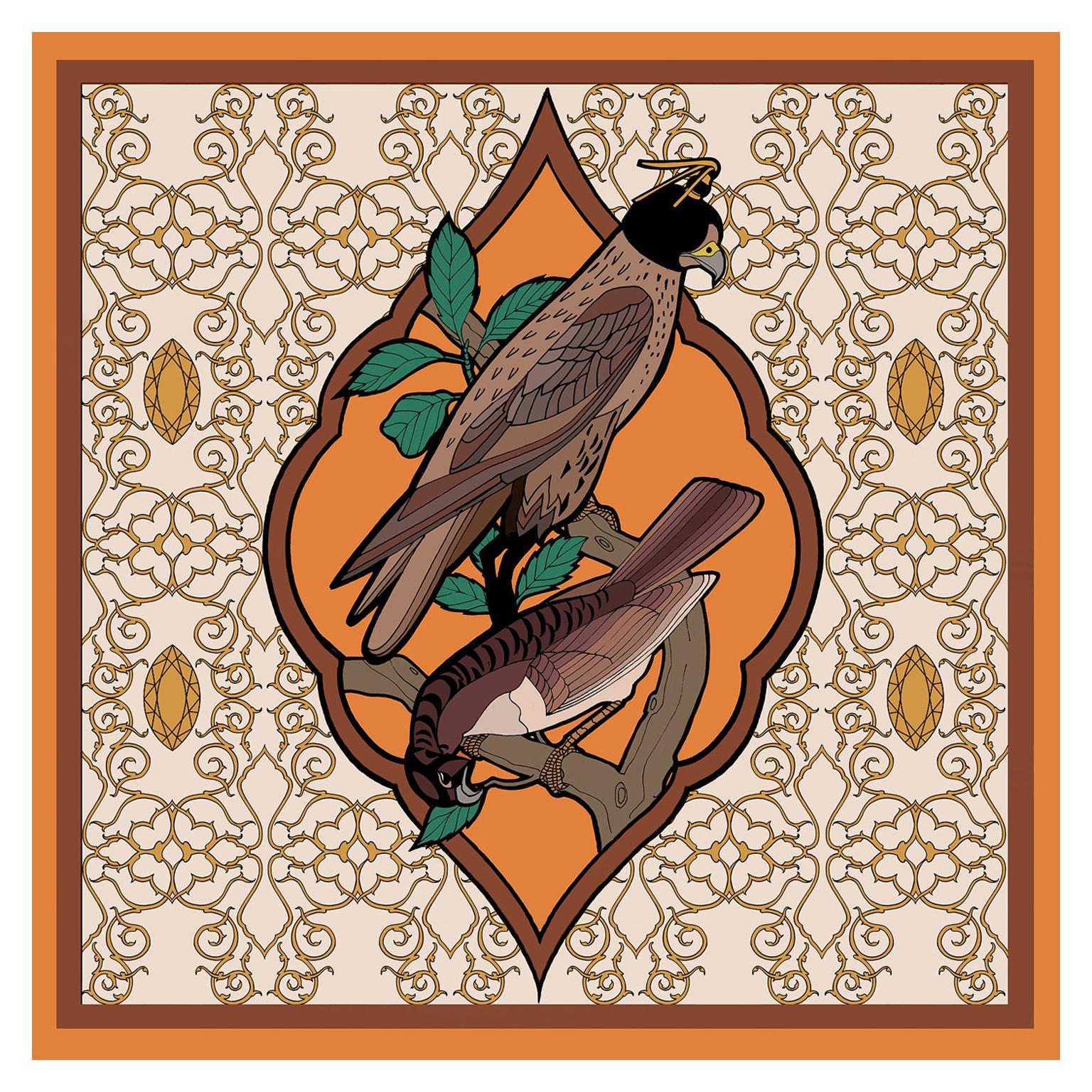 Les Ottomans Purple Peacock Patterned Silk Turkish Scarves by Alessio ...