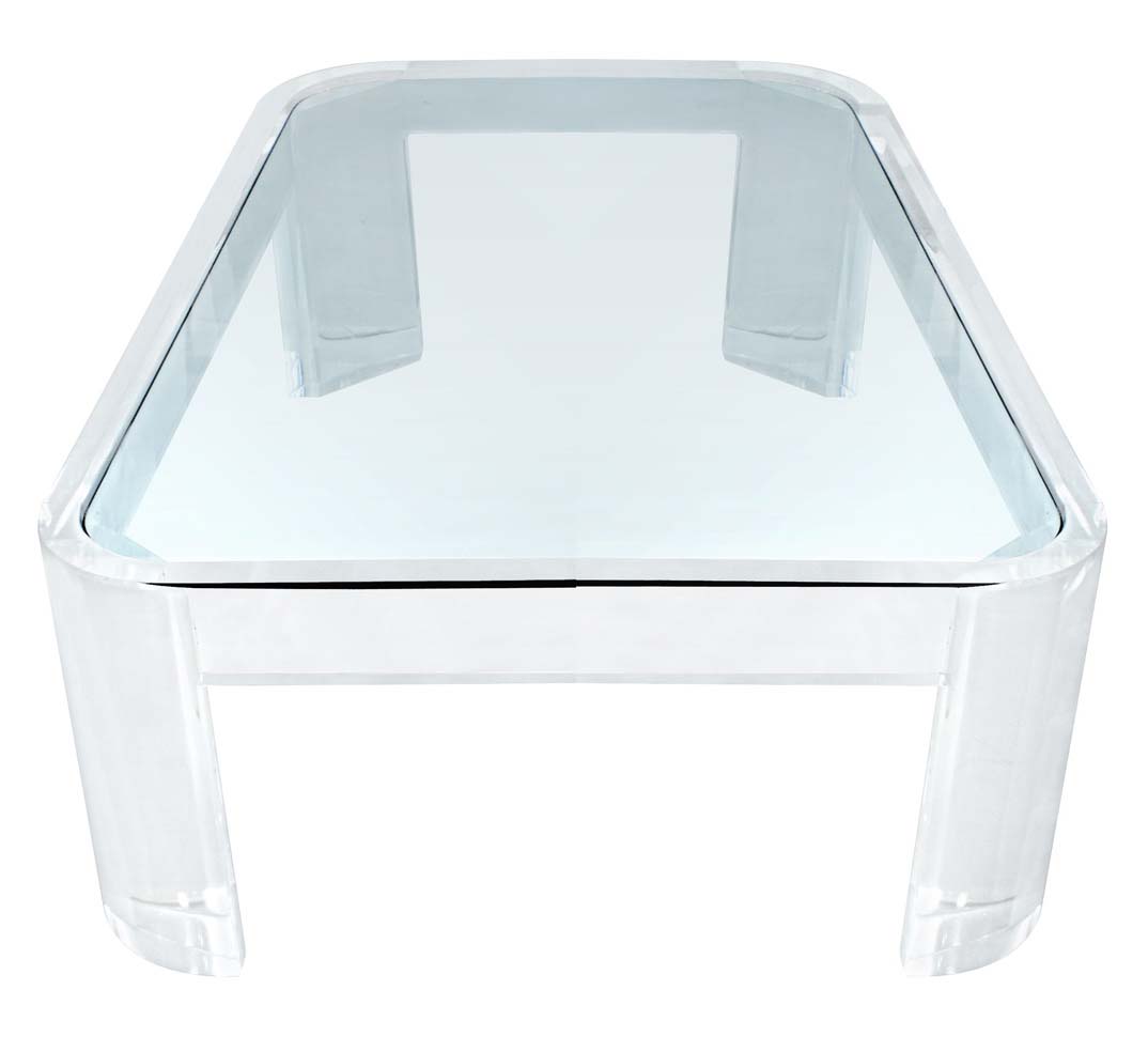 Les Prismatiques Rare Lucite and Glass Rectangular Coffee or Cocktail ...