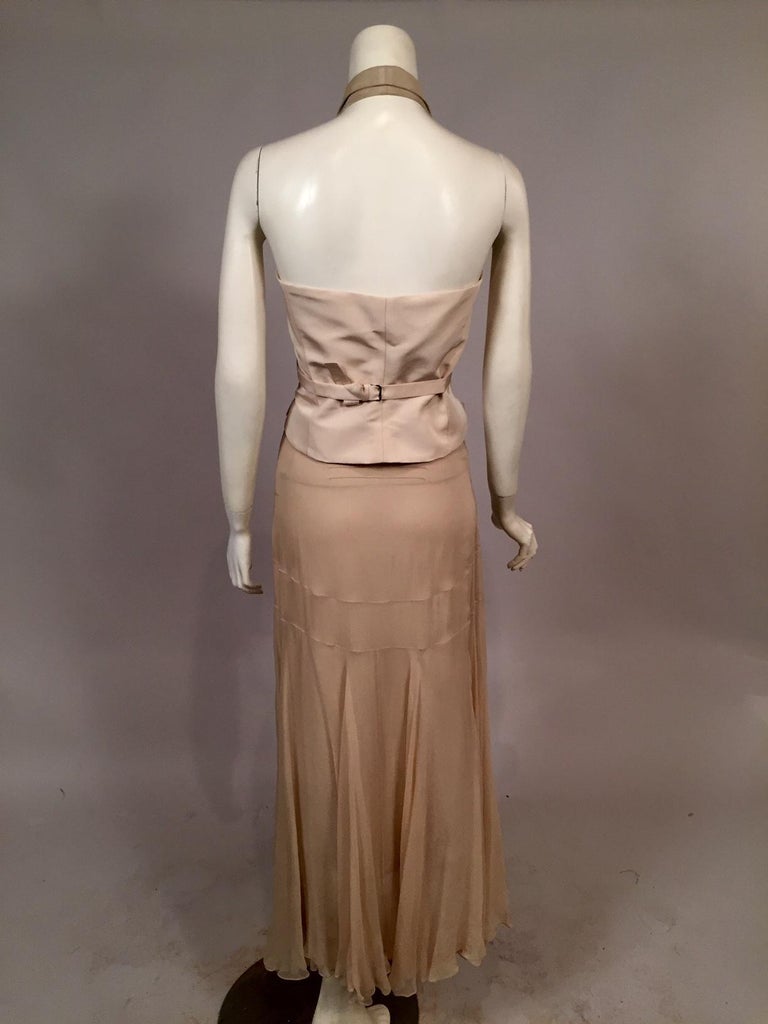 Lesage Beaded Embroidered Silk Vest Bias Chiffon Skirt by Maggie Norris ...