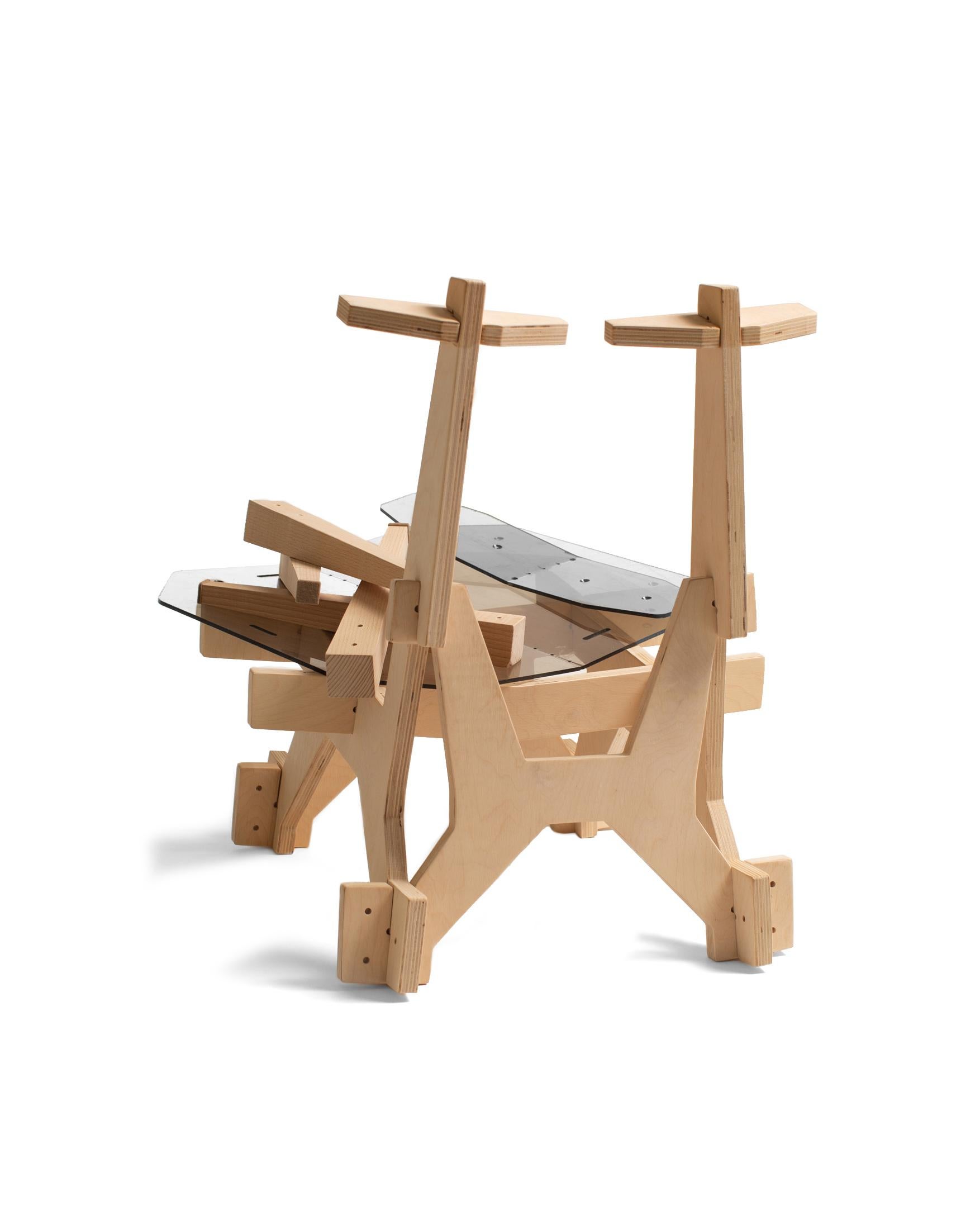 Lese chair, an unique flat-packed sculptured object For Sale at 1stDibs