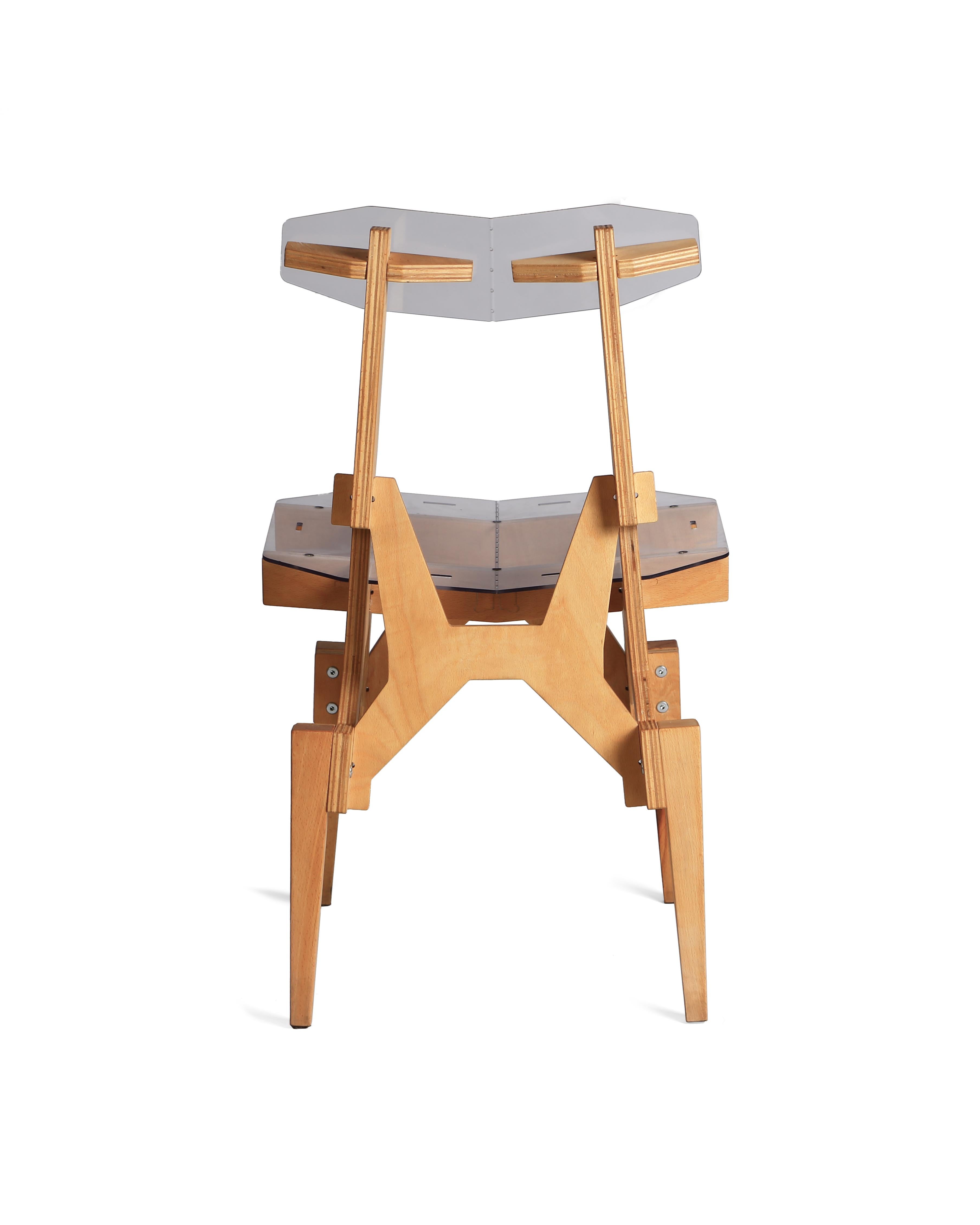 Lese chair, an unique flat-packed sculptured object For Sale at 1stDibs