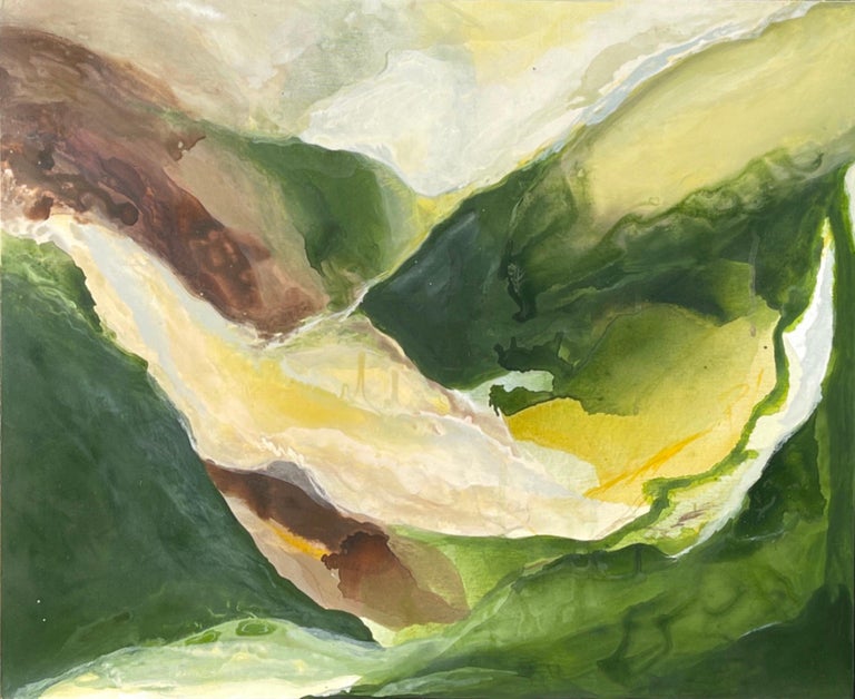 Lesia Danilina - "Sustainability" abstract, green, yellow, brown ...