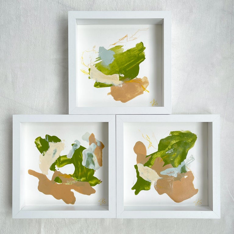 Lesia Danilina - Triptych "Fundamentality" abstract, green, brown ...